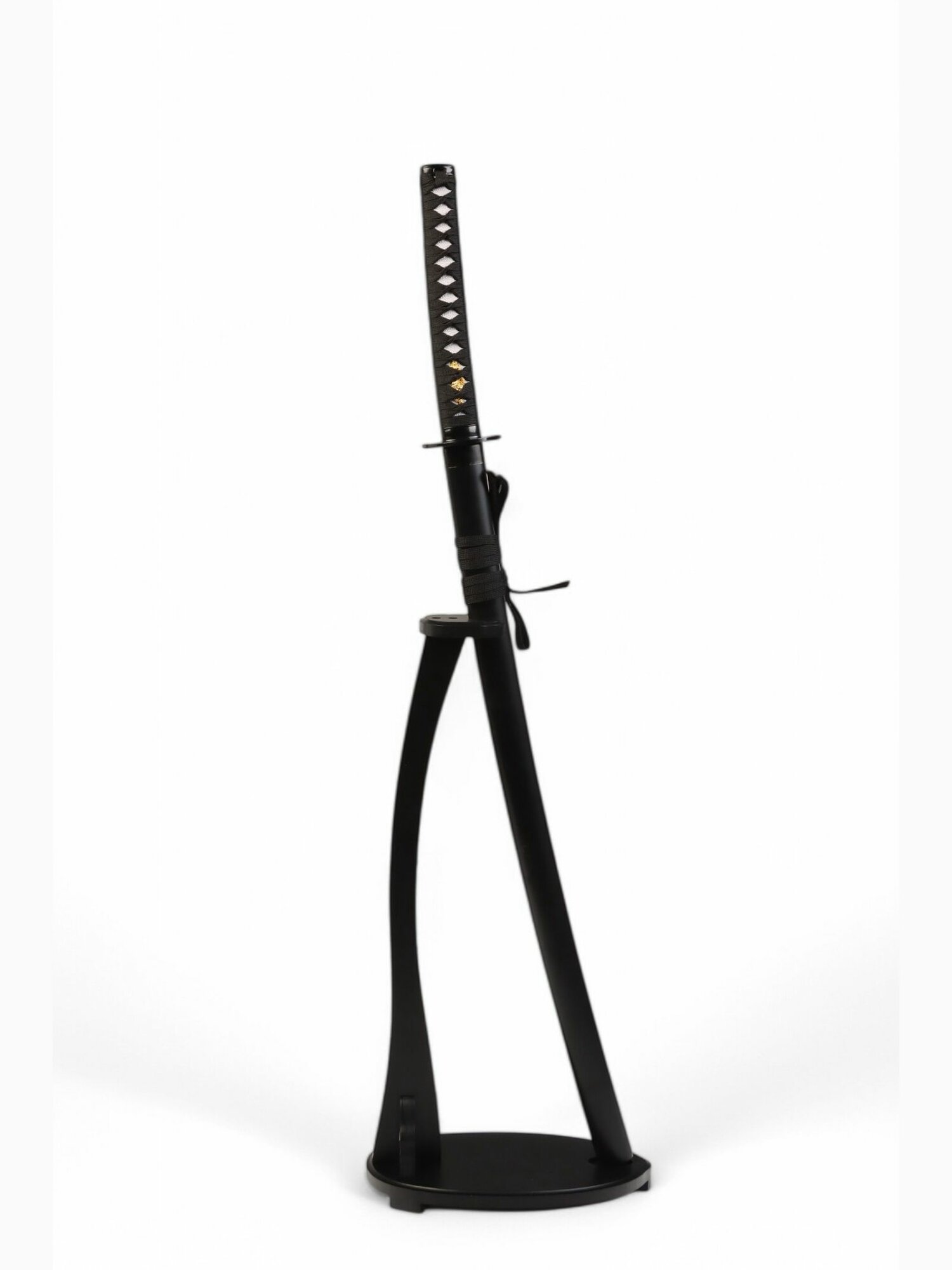 Сувенирное оружие Катана на подставке , чёрные ножны с иероглифами, 104см