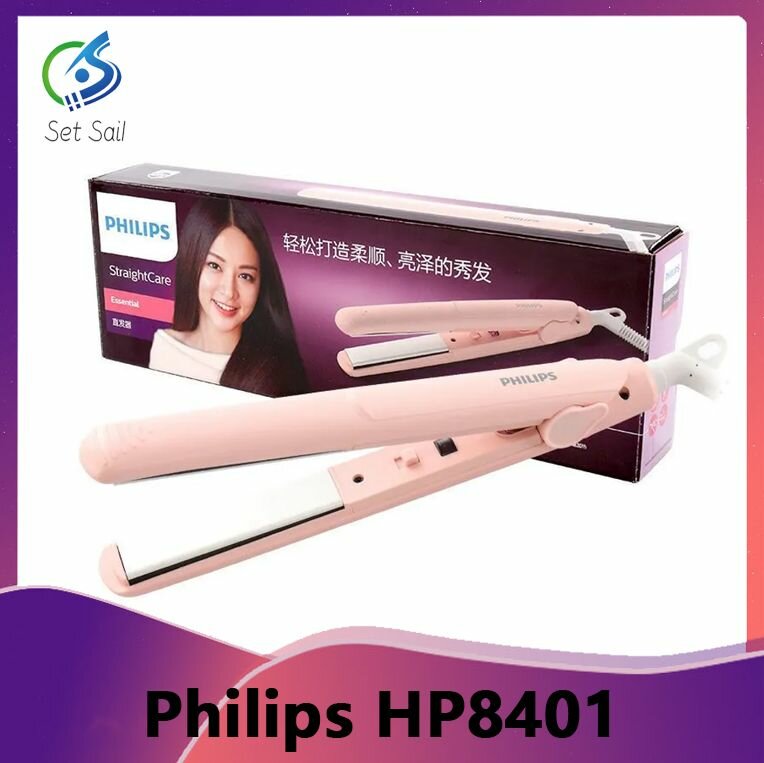 Philips Набор для укладки волос Выпрямитель для волос /Плойка для завивки волос HP8401/55, светло-розовый