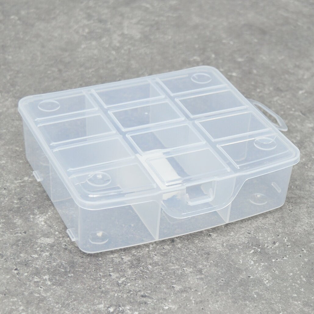 Органайзер пластиковый «Neptune» с ручкой, 14х13х4,3 см, 5 отсеков, прозрачный