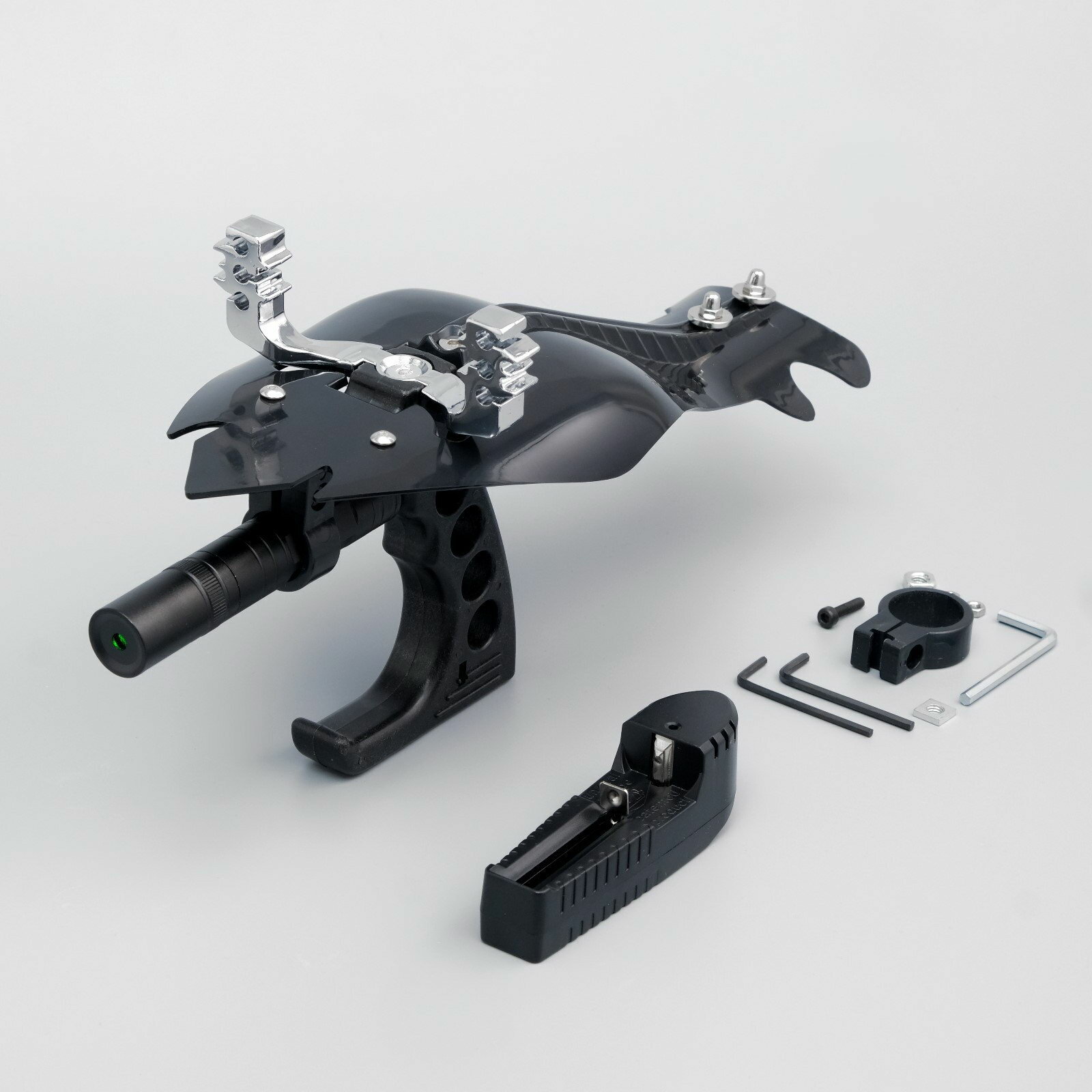 Рогатка с лазерным целеуказателем, вид снаряда: без снарядов