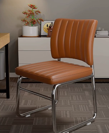 Офисный стул, Искусственная кожа, Защита от обрастания, гальваническое покрытие, коричневый.