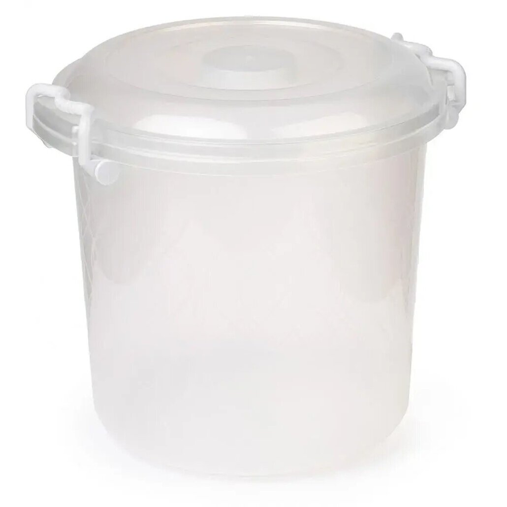 Контейнер для хранения 10л, круглый с ручками, герметичный, прозрачный пластик