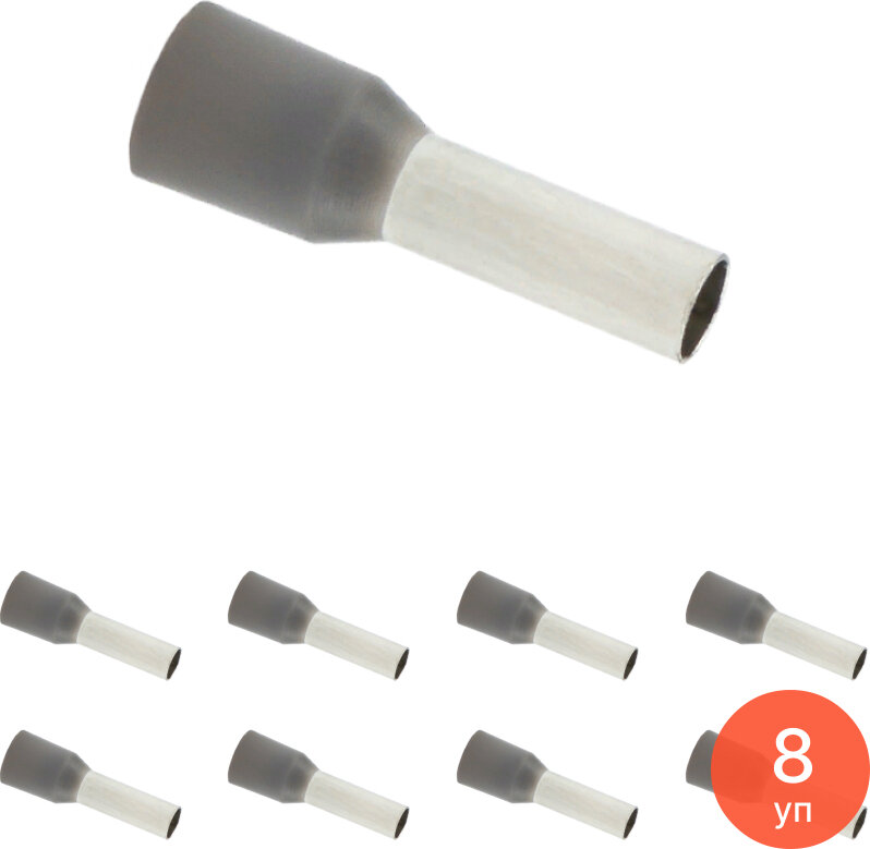 Кабельный наконечник EKF / ЕКФ PROxima НШВИ 4.0-9 штыревой втулочный изолированный, nhvi-4.0-9, в упаковке 50шт. (комплект из 8 уп)