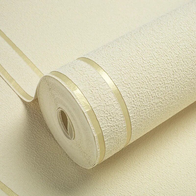 Обои VannaNam 25017, бархатные, оленьей кожи, в полоску, кремовые, 9.5x0.53 м