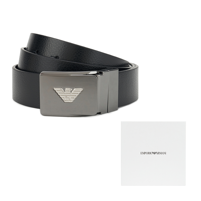 EMPORIO ARMANI Logo buckle Leather Belt OneSize