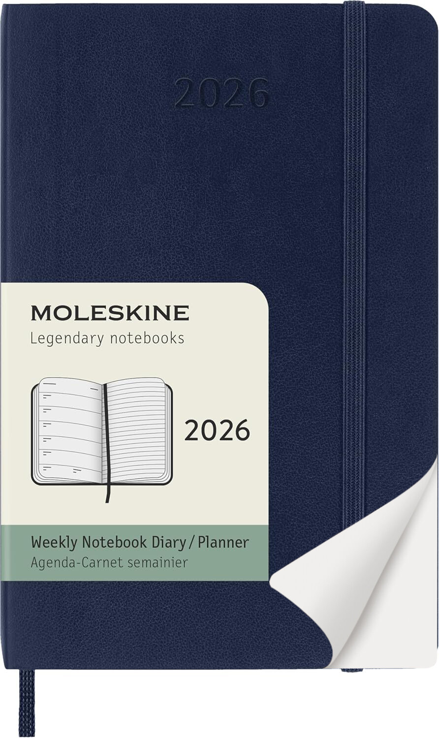 Еженедельник на 2026 год Moleskine Classic SOFT WKNT (DSB2012WN2) 9x14см, мягкая обложка, синий