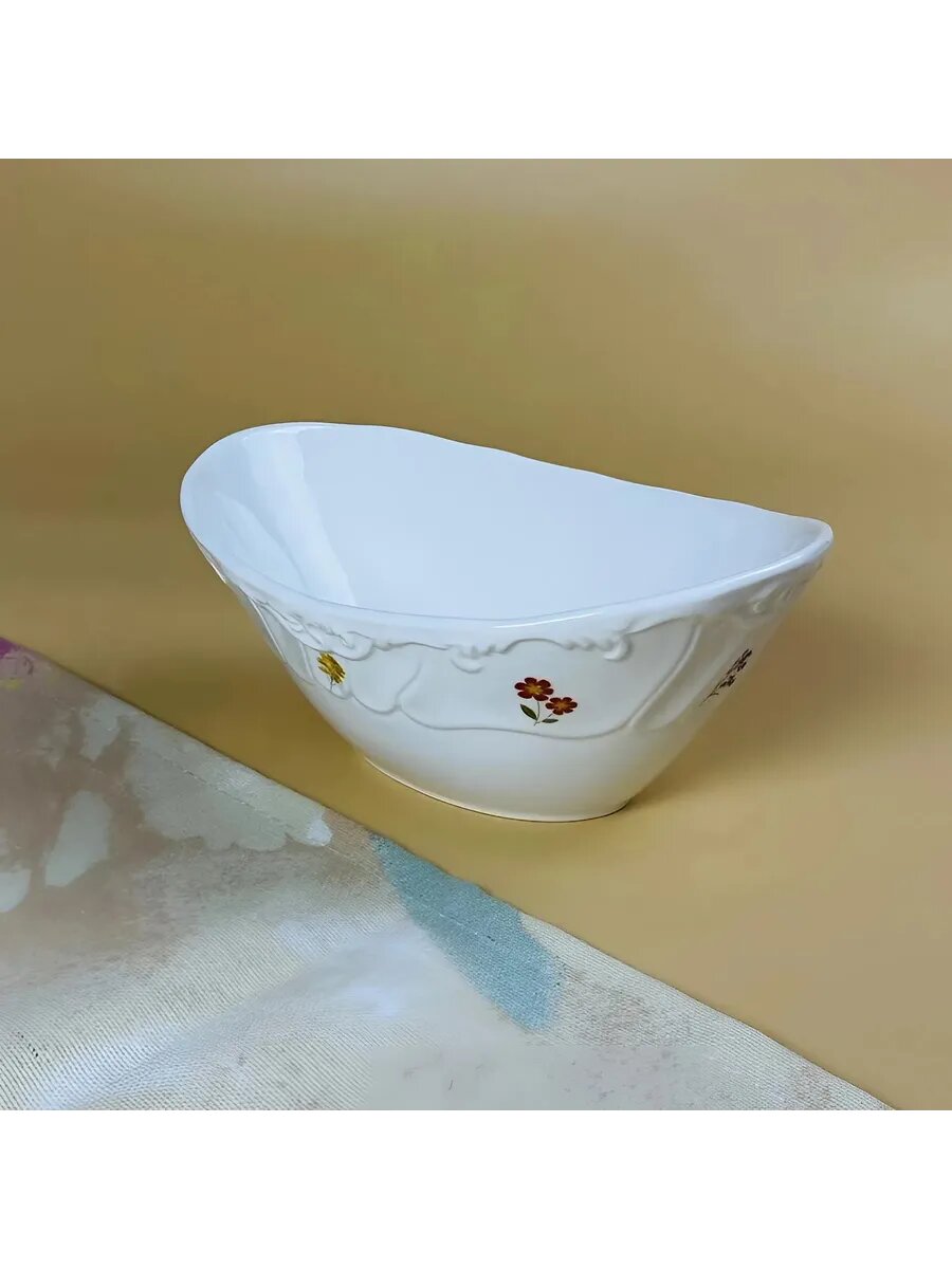 Овальный Салатник Lenardi Крокус 16х11,5х6,5см фарфор