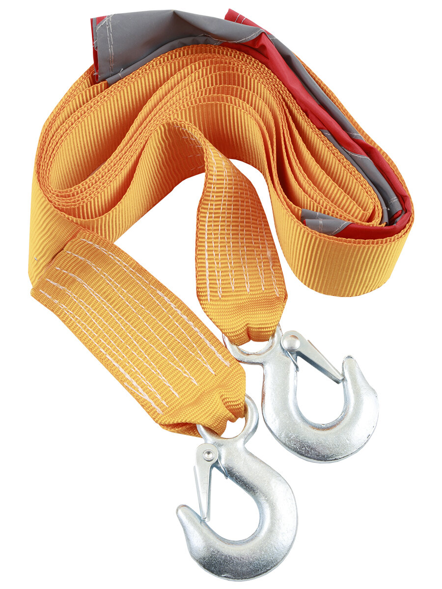 Трос буксировочный 5т с крюками и флажками, длина троса 4,2 м, 2 крюка, 2 флажка (P)