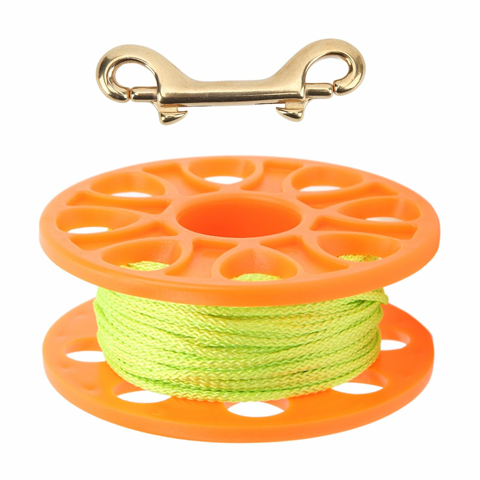 Катушка для дайвинга с флуоресцентной леской, P-образный крючок, 30 м