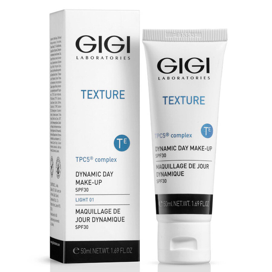 Динамический дневной тональный крем Gigi , Texture 30 SPF, 50мл 01 Light