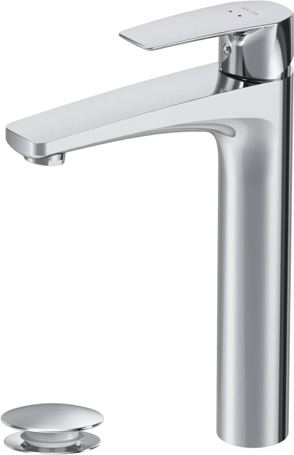 Смеситель для раковины AM.PM Gem F90A92200 хром, глянцевый, кран для ванной в раковину, из латуни, рычажный, с керамическим картриджем, с донным клапаном