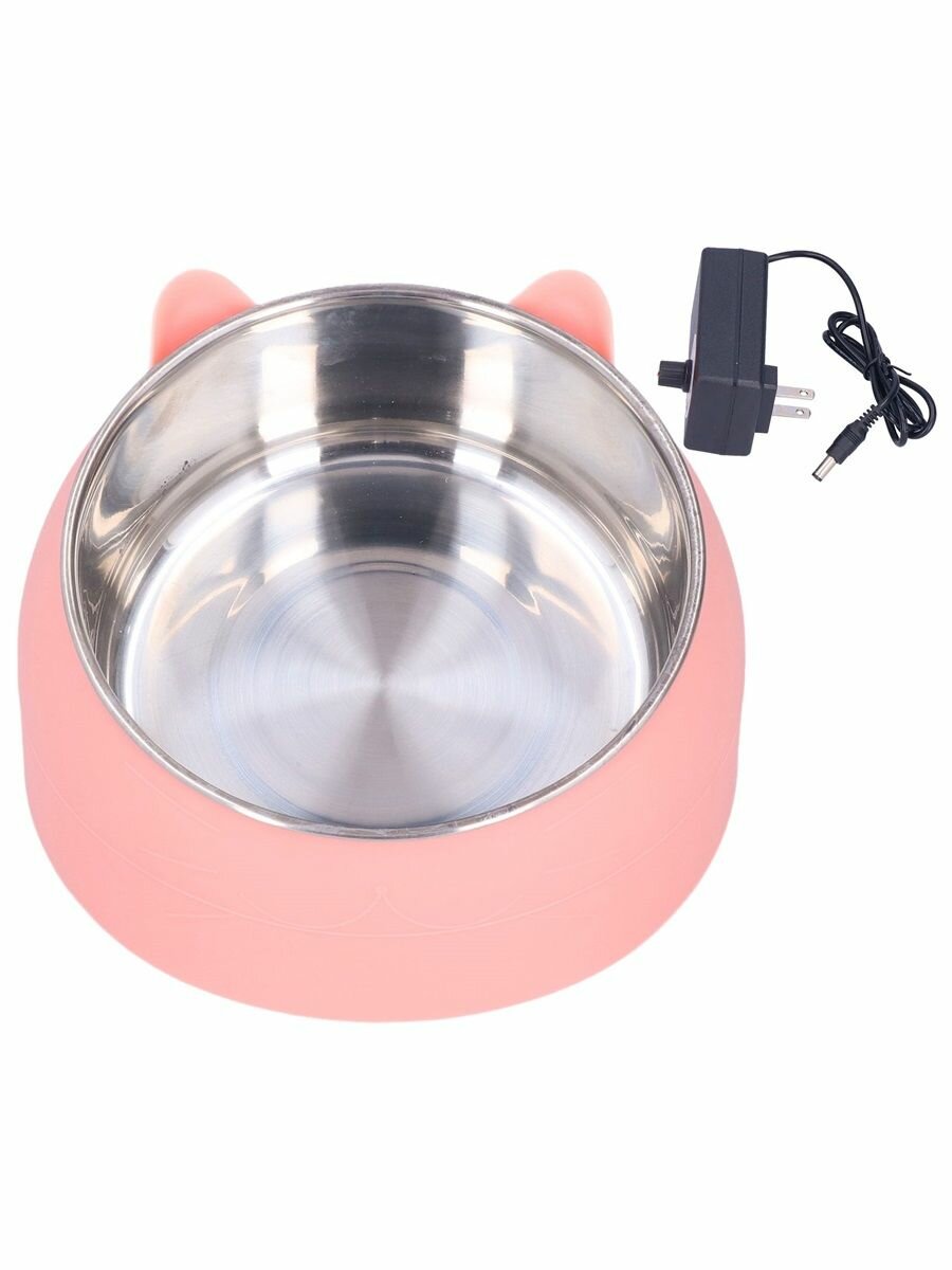 Чаша для подогрева домашних животных из нержавеющей стали, миска для кошачьего корма с постоянной температурой для защиты шейного отдела позвоночника, скандинавский дизайн для комфортного приема пищи