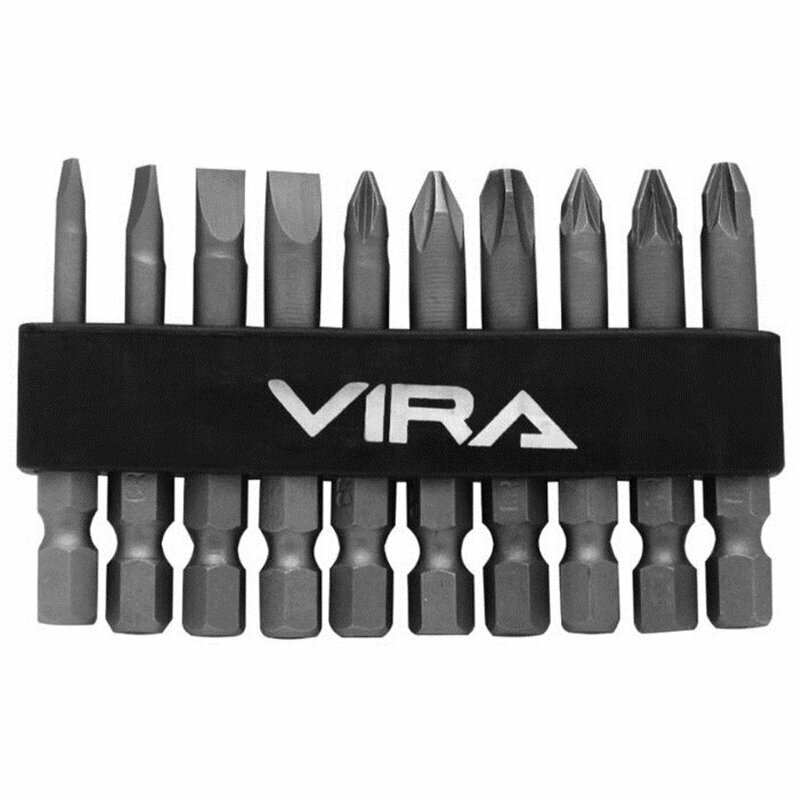 Набор бит 50 мм с клипсой на пояс 10 пр. VIRA 303253