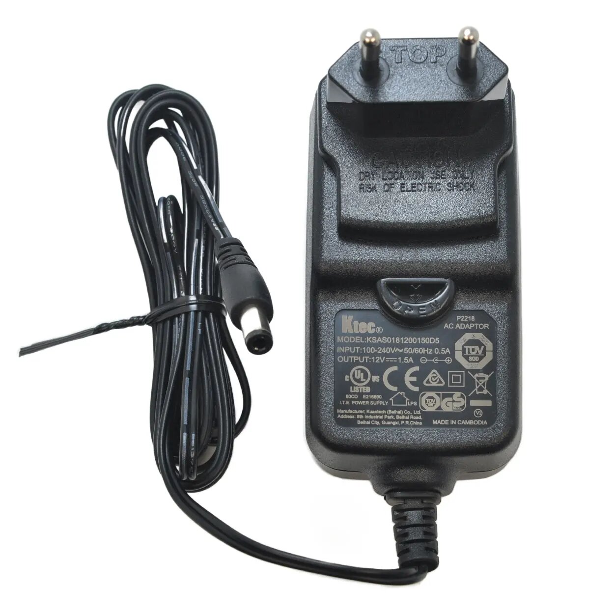 Адаптер питания KTEC KSAS0181200150D5 18 Вт для внешнего жесткого диска EU