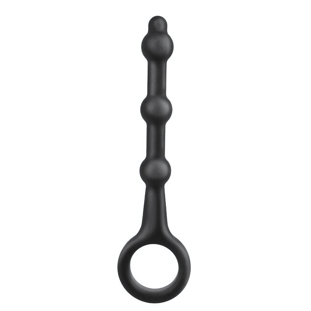 Анальный стимулятор с кольцом «Pleasure Piston», силикон, черный, длина 13,3 см, диаметр 1,2-2 см