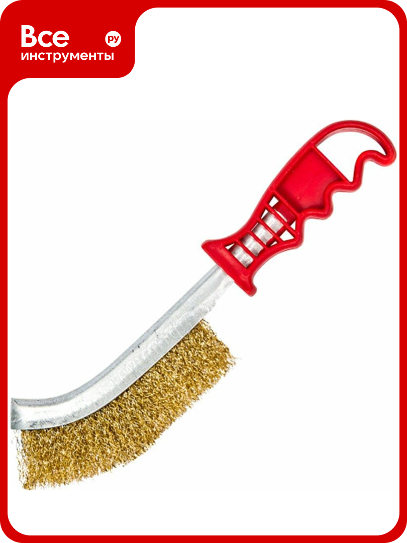 Щетка по металлу BEOROL латунная, пластиковая ручка, витая проволока 245316