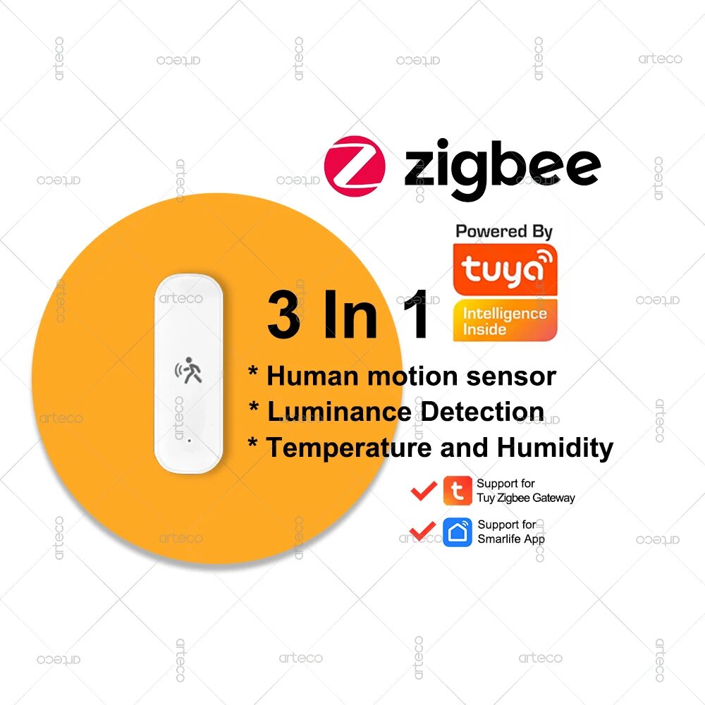 Датчик движения ZigBee 3 в 1 Tuya Smart Life 3 In 1 For Tuya
