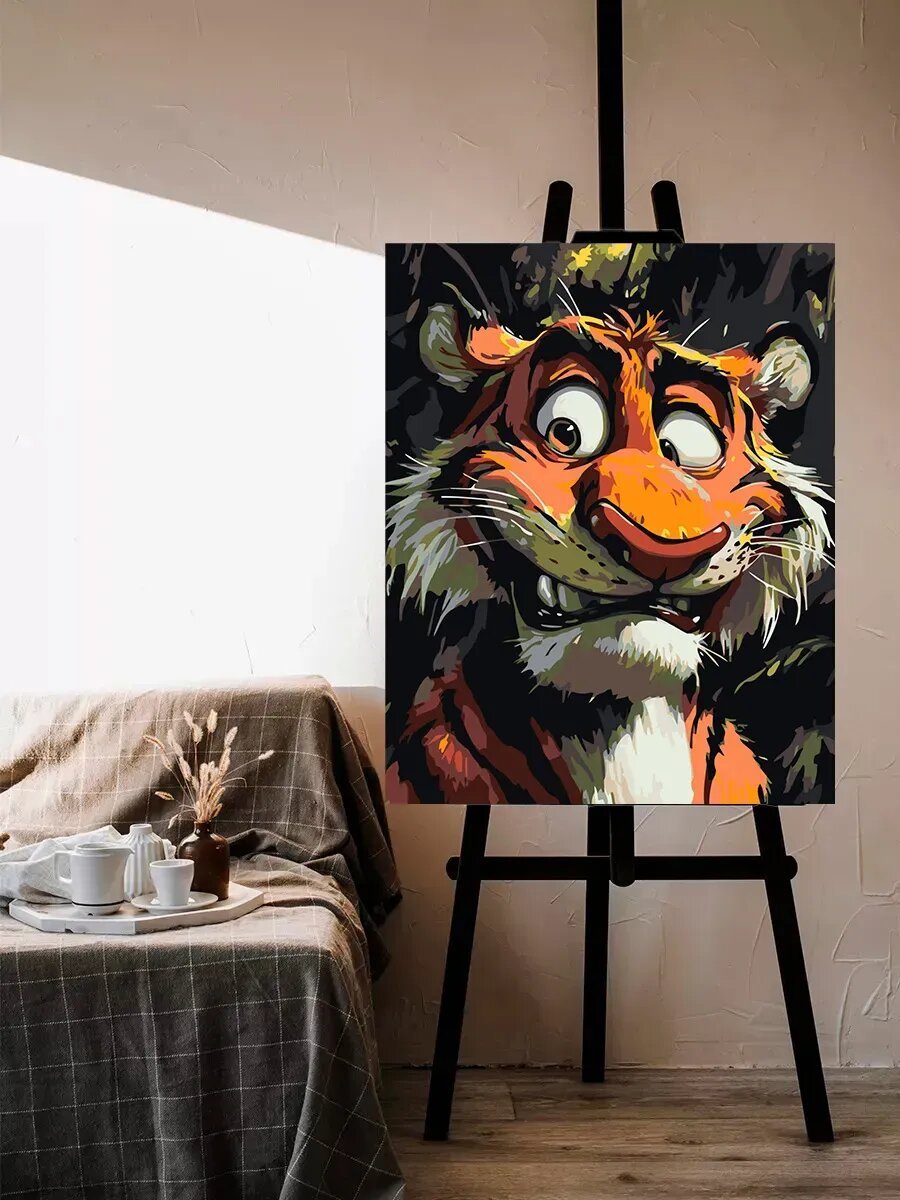 Картина по номерам Мультяшный Тигр Животное