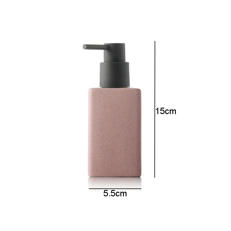 Квадратный керамический флакон для жидкого мыла Розовый, S-pink(200ml)