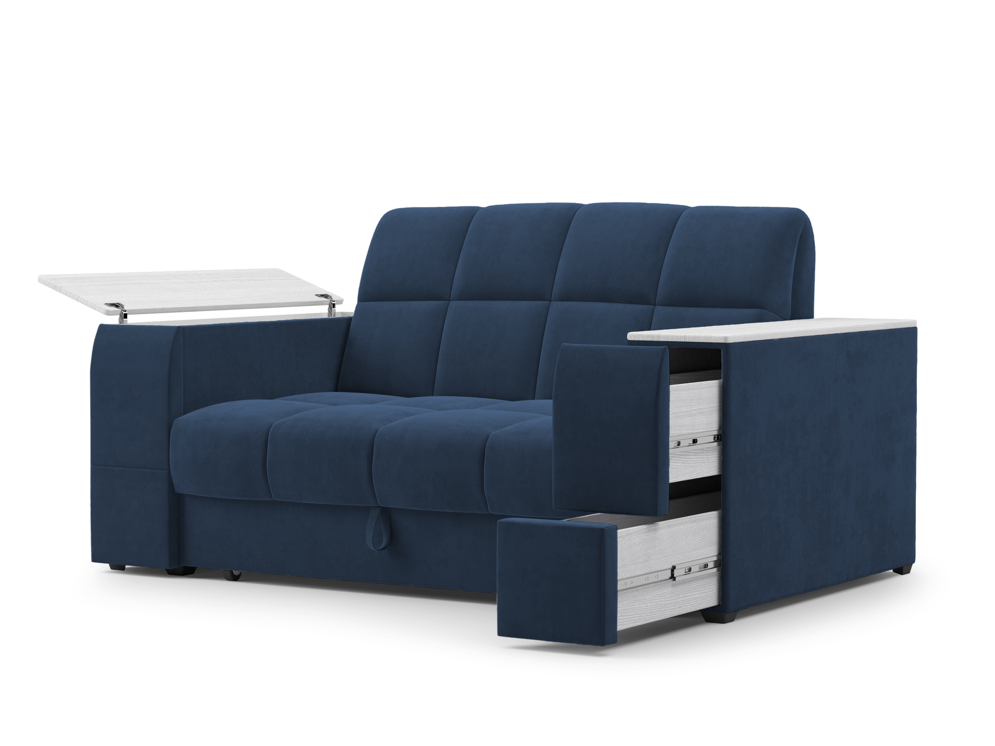 Диван-кровать Флай, аккордеон, подлокотники короб+ящики, 120*200 с ортопедическим основанием, съемный чехол, велюр.