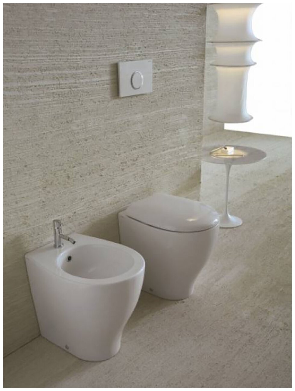 Унитаз GLOBO Ceramica BP002, антивсплеск, напольный, скрытый, санфаянс, белый, с крышкой