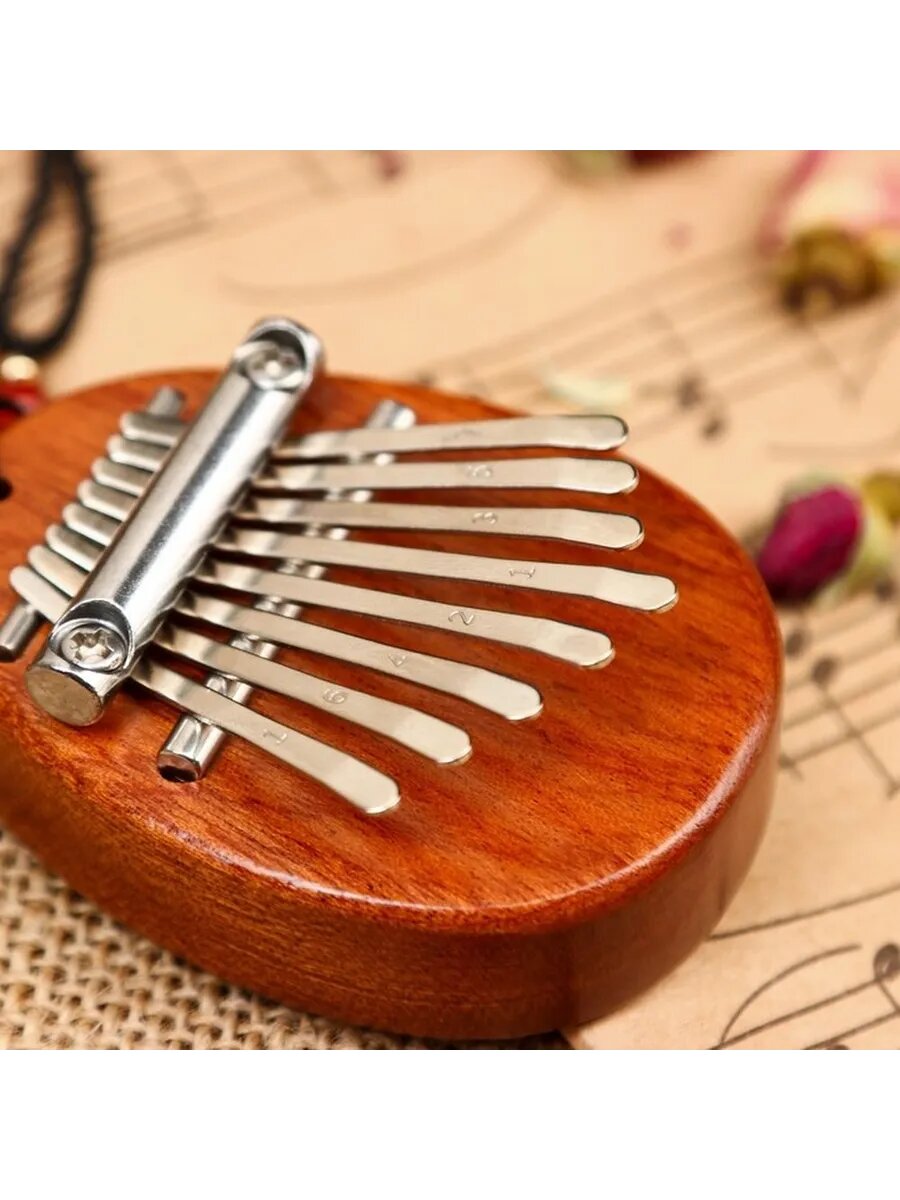 Деревянная калимба с 8 язычками для начинающих