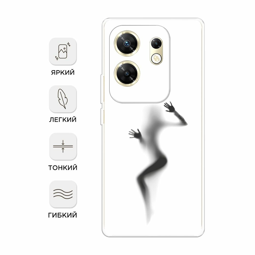 Чехол на Infinix Zero 30 4G / Инфиникс Зеро 30 4G с принтом "Девушка в душе" — фото 1