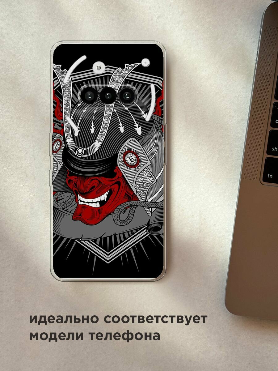 Чехол на Nothing Phone 3a / Нотинг Фон 3а с принтом "Красная маска самурая" — фото 1