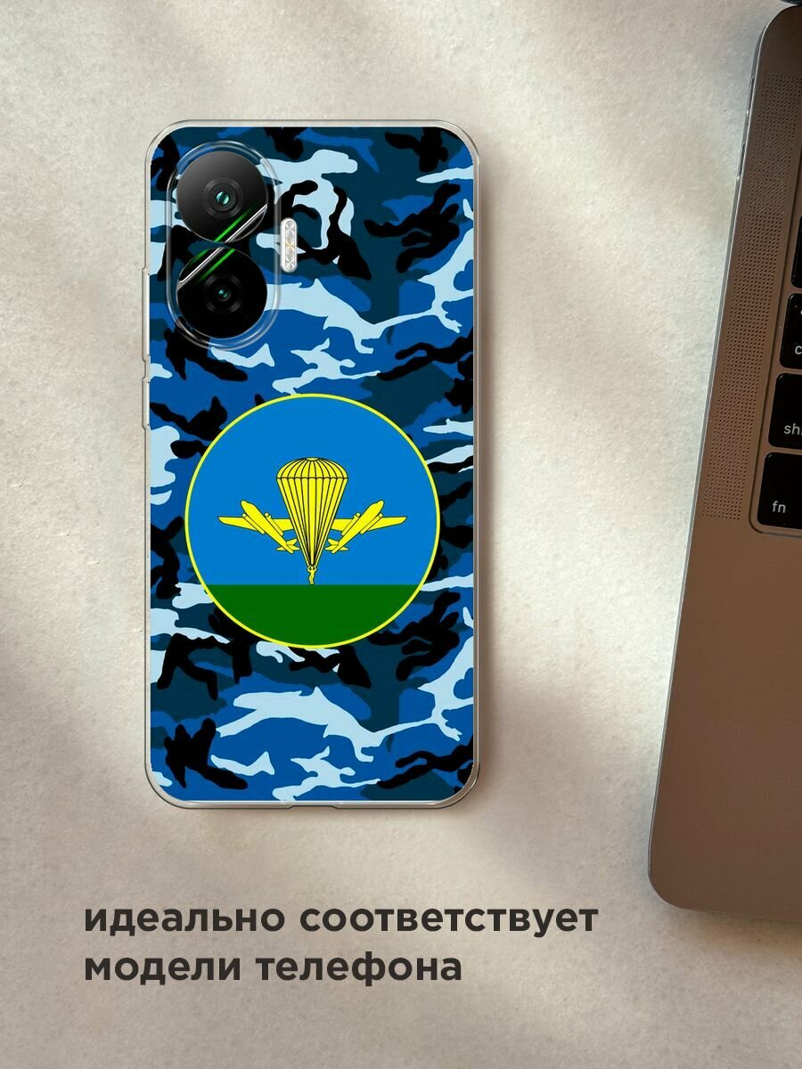 Силиконовый чехол на Poco F7 / Поко F7 с принтом "ВДВ камуфляж" — фото 1