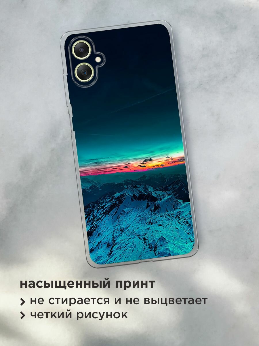 Чехол на Samsung Galaxy A06 / Самсунг Галакси А06 с принтом "Закат в горах" — фото 1