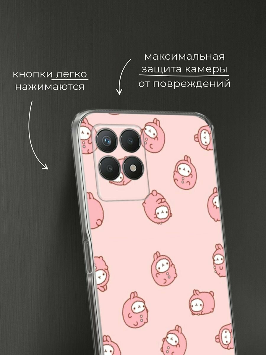 Чехол на Realme 8i / Реалми 8i с принтом "Зайчики в капюшонах" — фото 1