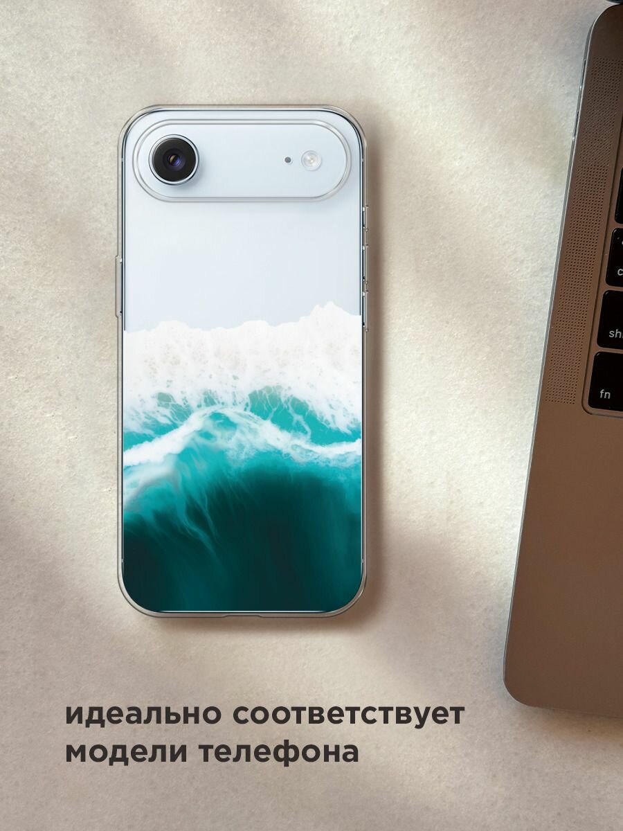 Чехол на Apple iPhone Air / Айфон Айр с принтом "Большая волна", прозрачный — фото 1