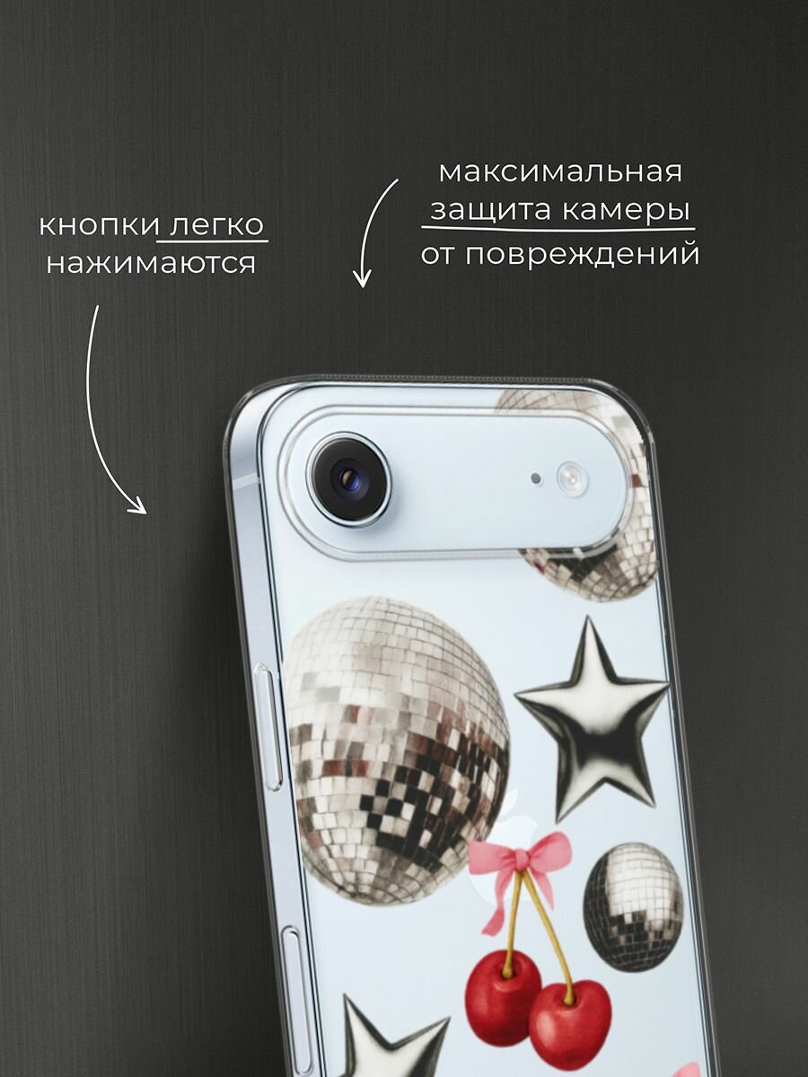 Чехол на Apple iPhone Air / Айфон Айр с принтом "Стильная подборка", прозрачный — фото 1