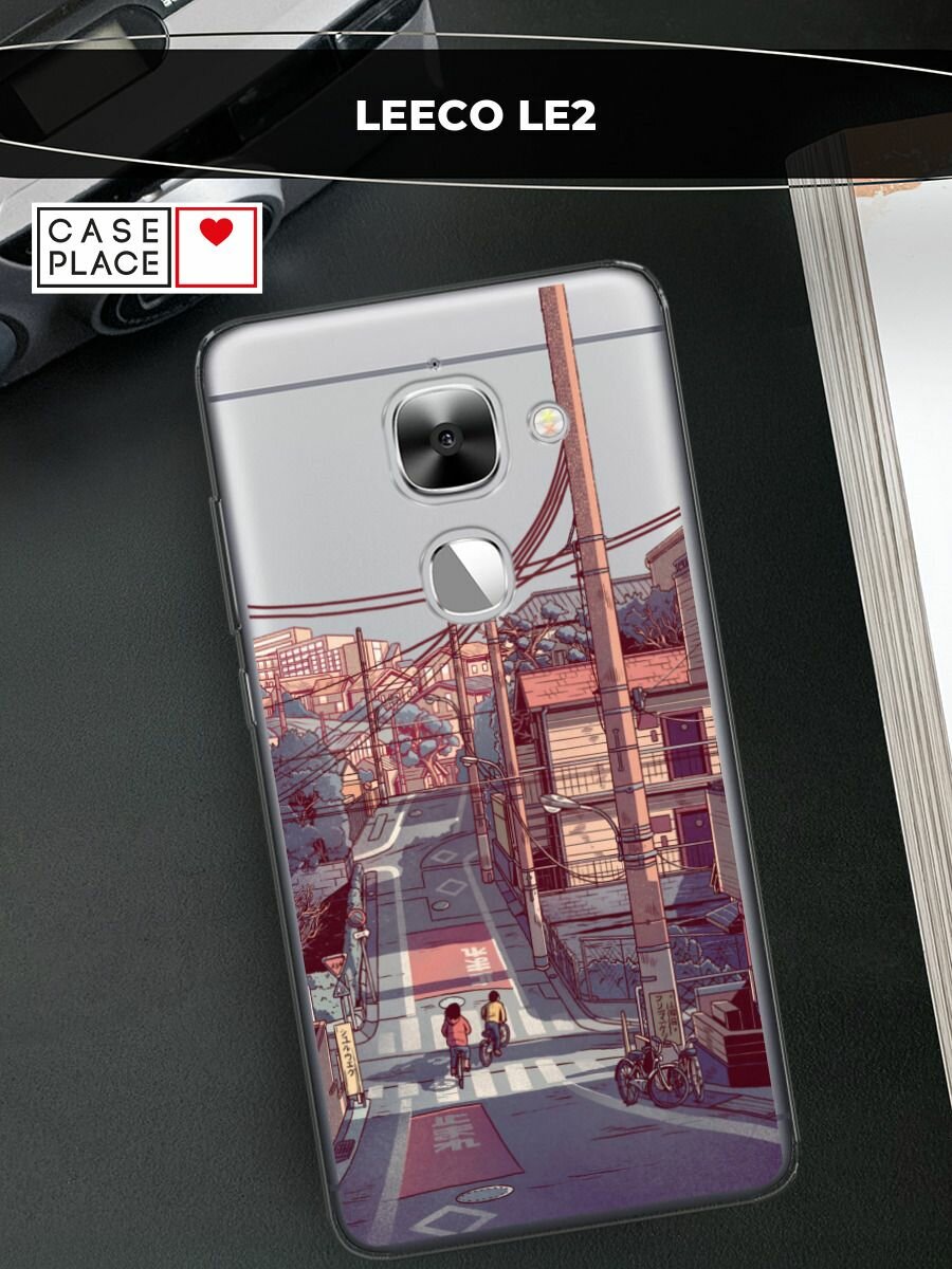 Чехол на LeEco Le 2/2 pro / Лееко Ле 2/2 про с принтом "Закат на японской улице", прозрачный