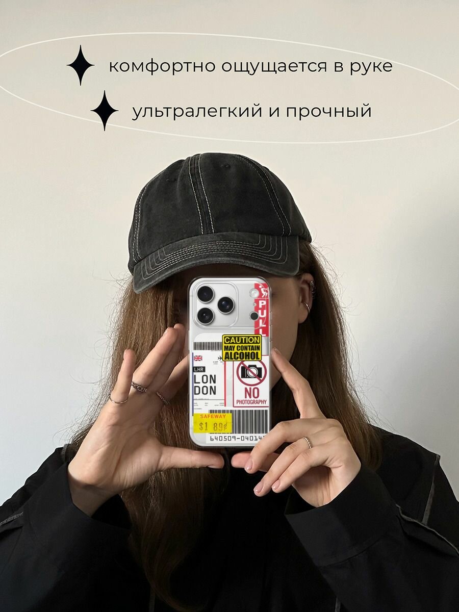 Чехол на Apple iPhone 17 Pro / Айфон 17 Про с принтом "Подборка знаки", прозрачный — фото 1