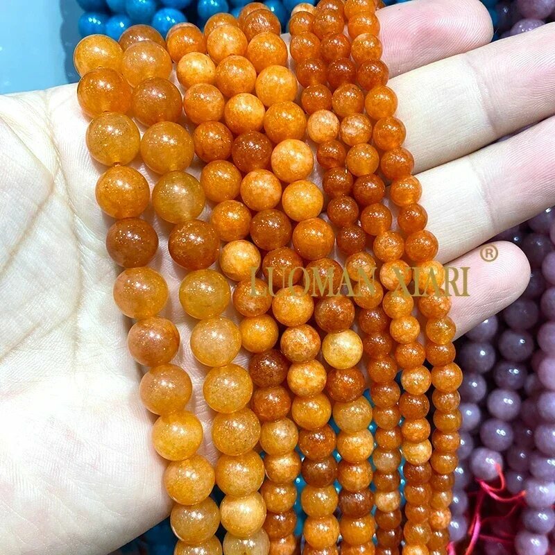 6/8/10 мм круглые натуральные камни лаванды фиолетовый халцедон свободные бусины-разделители для изготовления ювелирных изделий DIY браслеты подвески аксессуары