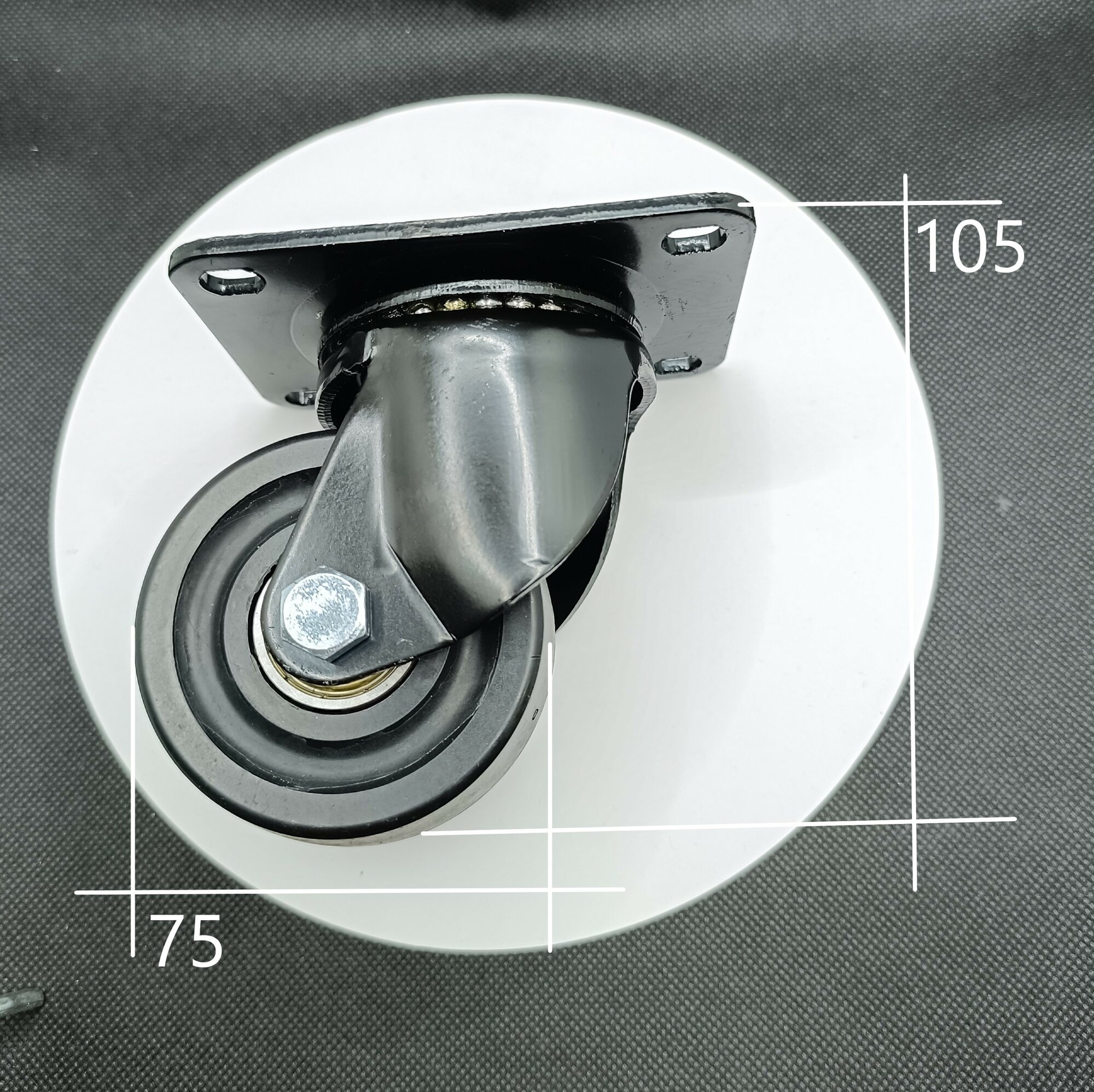 Колесо викарт поворотное с центром тяжести 75 мм грузоподъемностью 0,25т