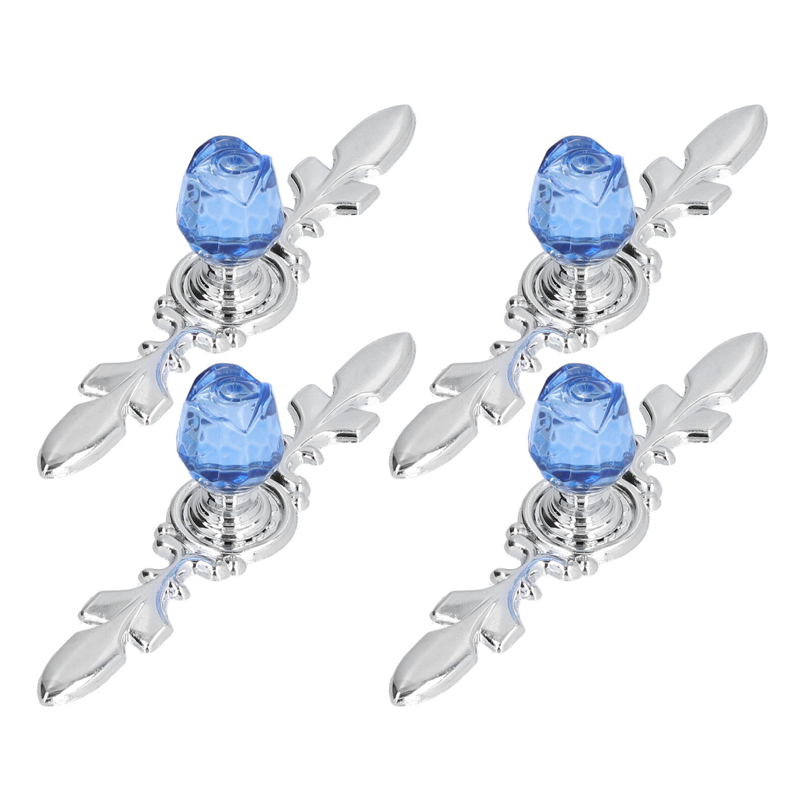 4 шт. хрустальная ручка с пластиной в европейском стиле, современные простые ручки для выдвижных ящиков, шкафов Dreser, синий цвет