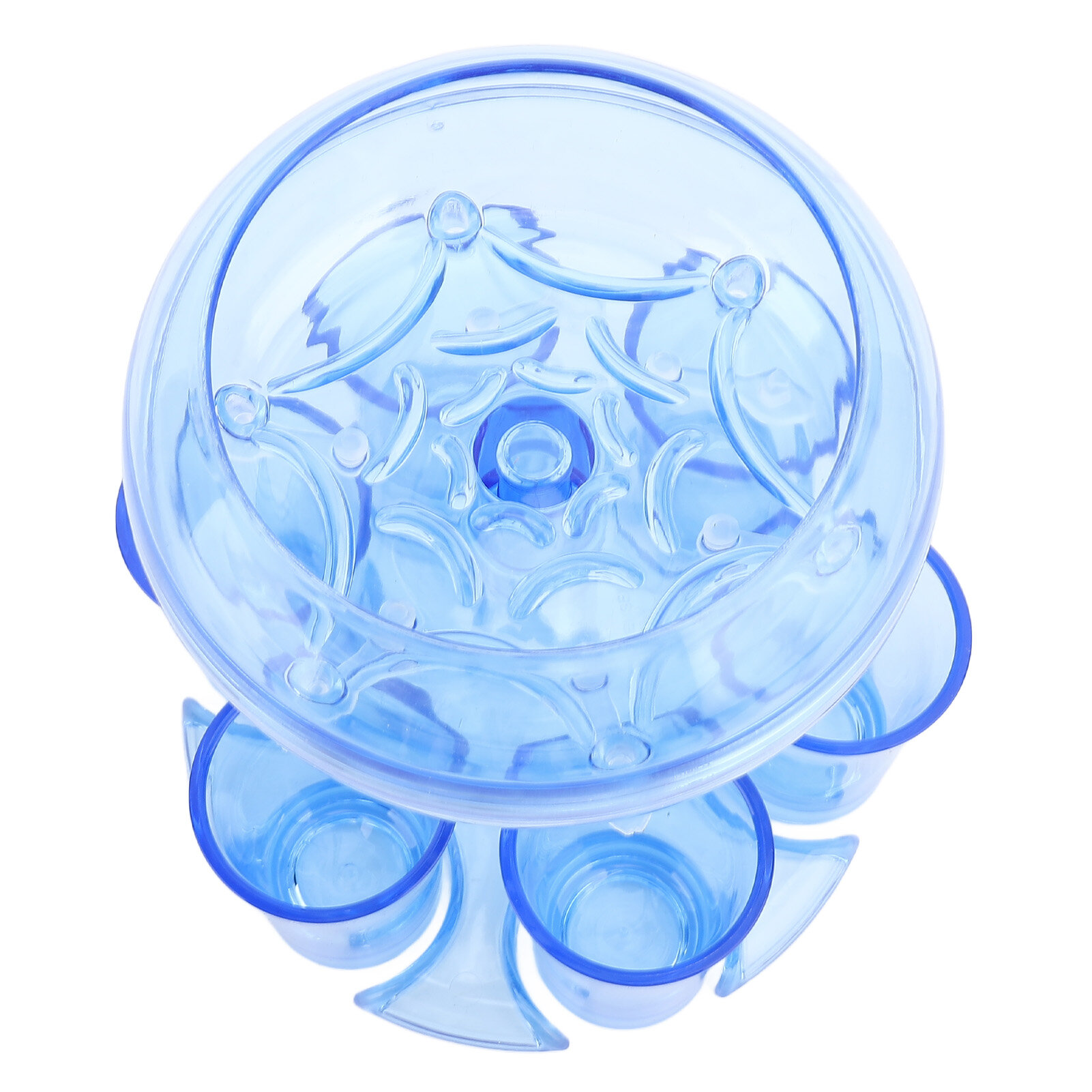 Диспенсер для коктейлей из 6 стаканов, прозрачный, предотвращает проливание, набор стаканов с подсветкой для вечеринки в баре, синий