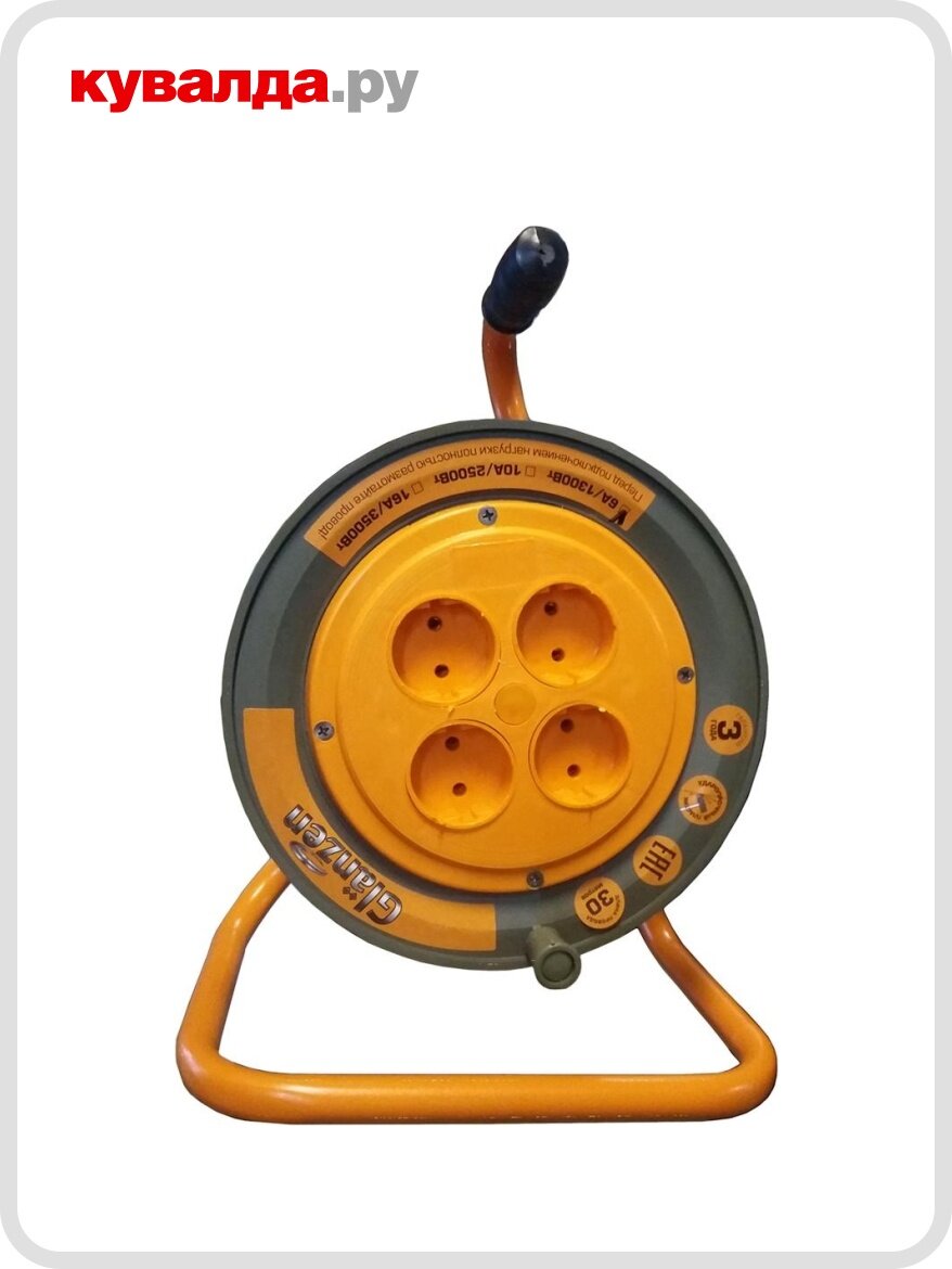 Удлинитель на катушке GLANZEN EB-30-004 ПВС 2х1,0 30м