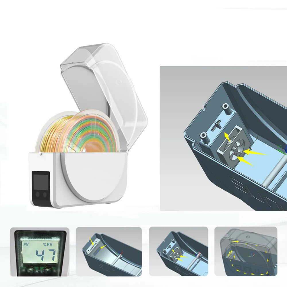 Сушилка для филамента S1 Plus со встроенным вентилятором для циркуляции воздуха. Коробка для хранения филамента для 3D-принтера диаметром 1,75/2,85/3,00 мм.