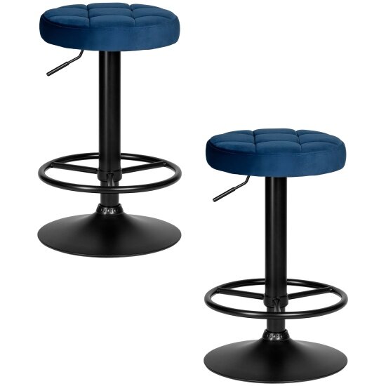 Табурет барный Dobrin BRUNO BLACK (синий велюр (MJ9-117))(2 шт/уп)