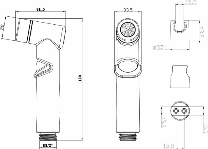 Гигиенический душ Lemark LM8088BL черный