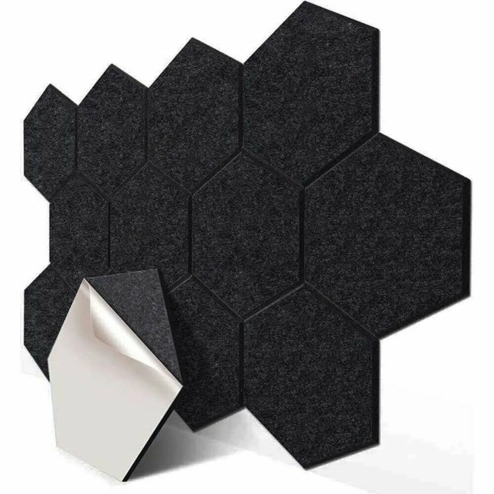 BEIYIN 12 шт. Шестиугольный самоклеящийся Звукопоглощающий материал 30X26CM Шумоизоляция для перегородок декоративные панели для стен