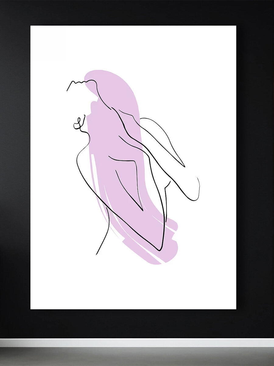 Картина интерьерная - "Силуэт девушки, лицо женщины абстракция" , 40х60 см.