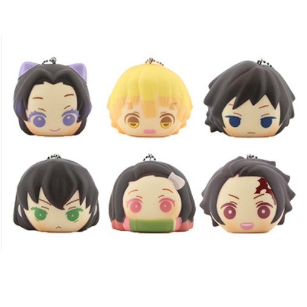 6шт. Фигурка Голова Игрушка Демоны Slayers Kamado Tanjirou Kamado Nezuko Украшение Коллекция Игрушек