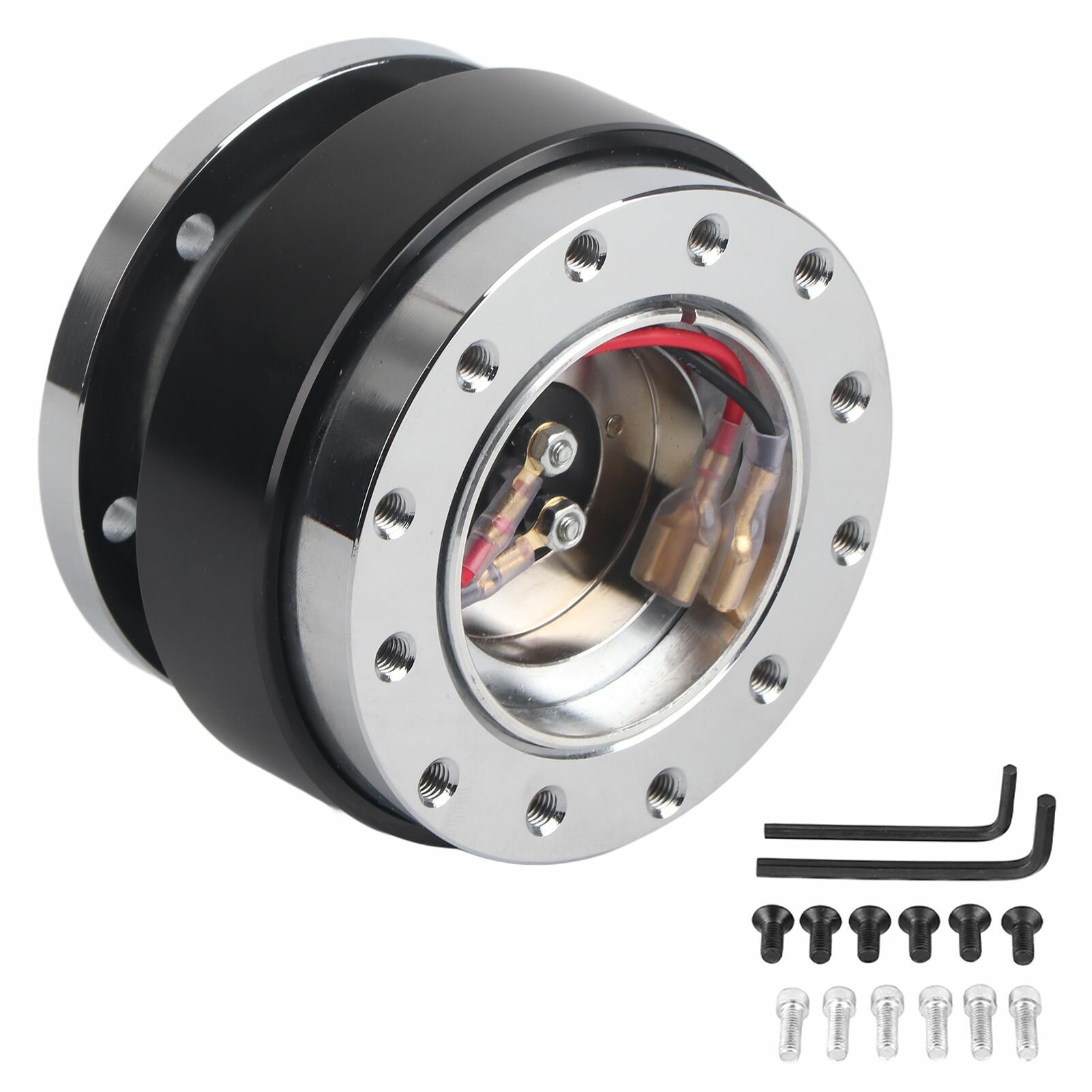 Универсальный комплект быстросъёмных переходников ступицы рулевого колеса для гоночных авто (чёрный)