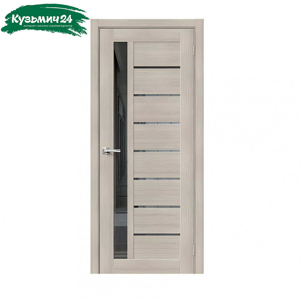 Дверь межкомнатная Браво-27 Cappuccino Melinga Mirox Grey ДО70 153-1237 со стеклом, 2000 x 700 мм, 1 шт.