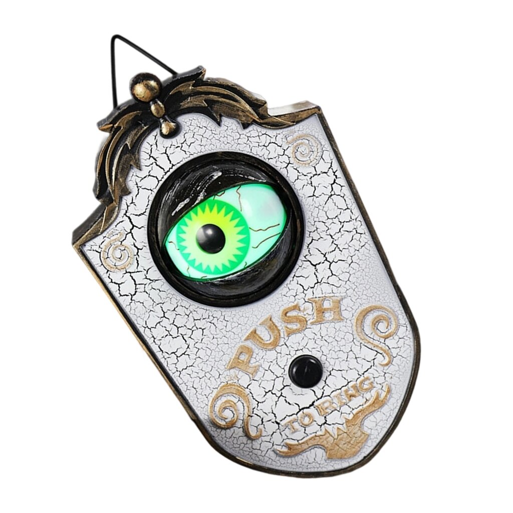 Одноглазый дверной звонок на Хэллоуин Электрический светящийся звучащий дверной звонок из Бусин для глаз-Белый
