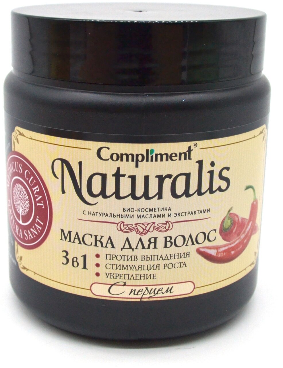 Маска для волос Compliment Naturalis 3в1 с перцем, против выпадения, стимуляция роста и укрепление, 500 мл